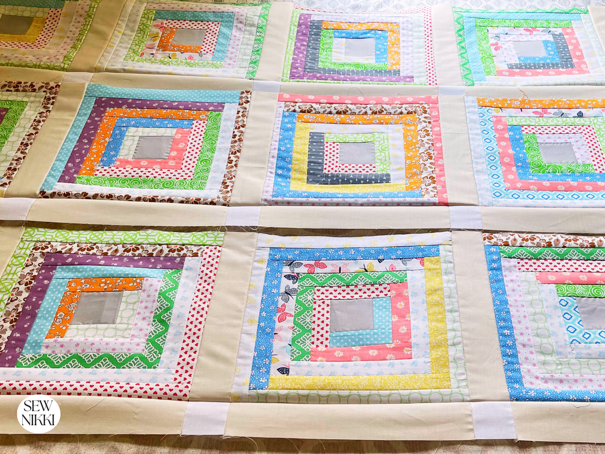 How to Make Quilt With Sashing and Cornerstones - Sew Nikki