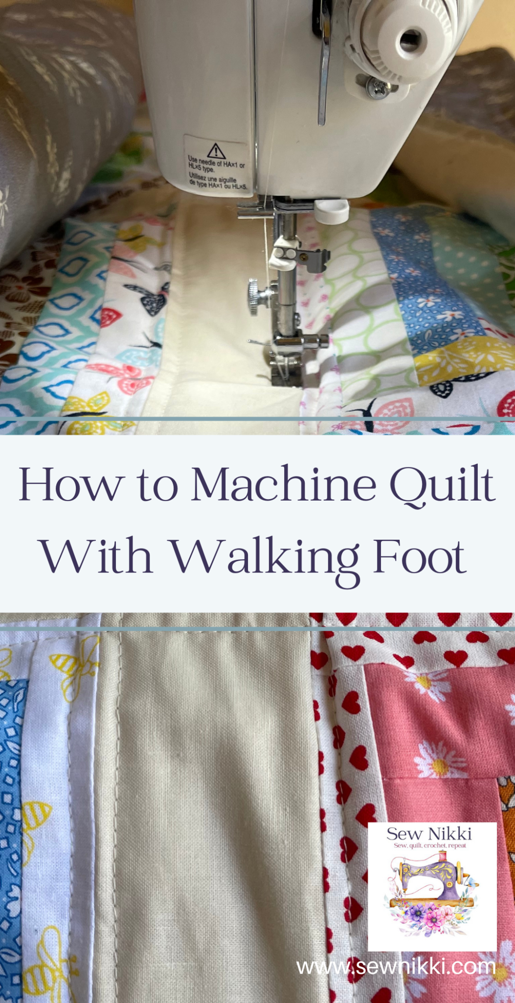 How to Machine Quilt With Walking Foot For Beginners - Sew Nikki