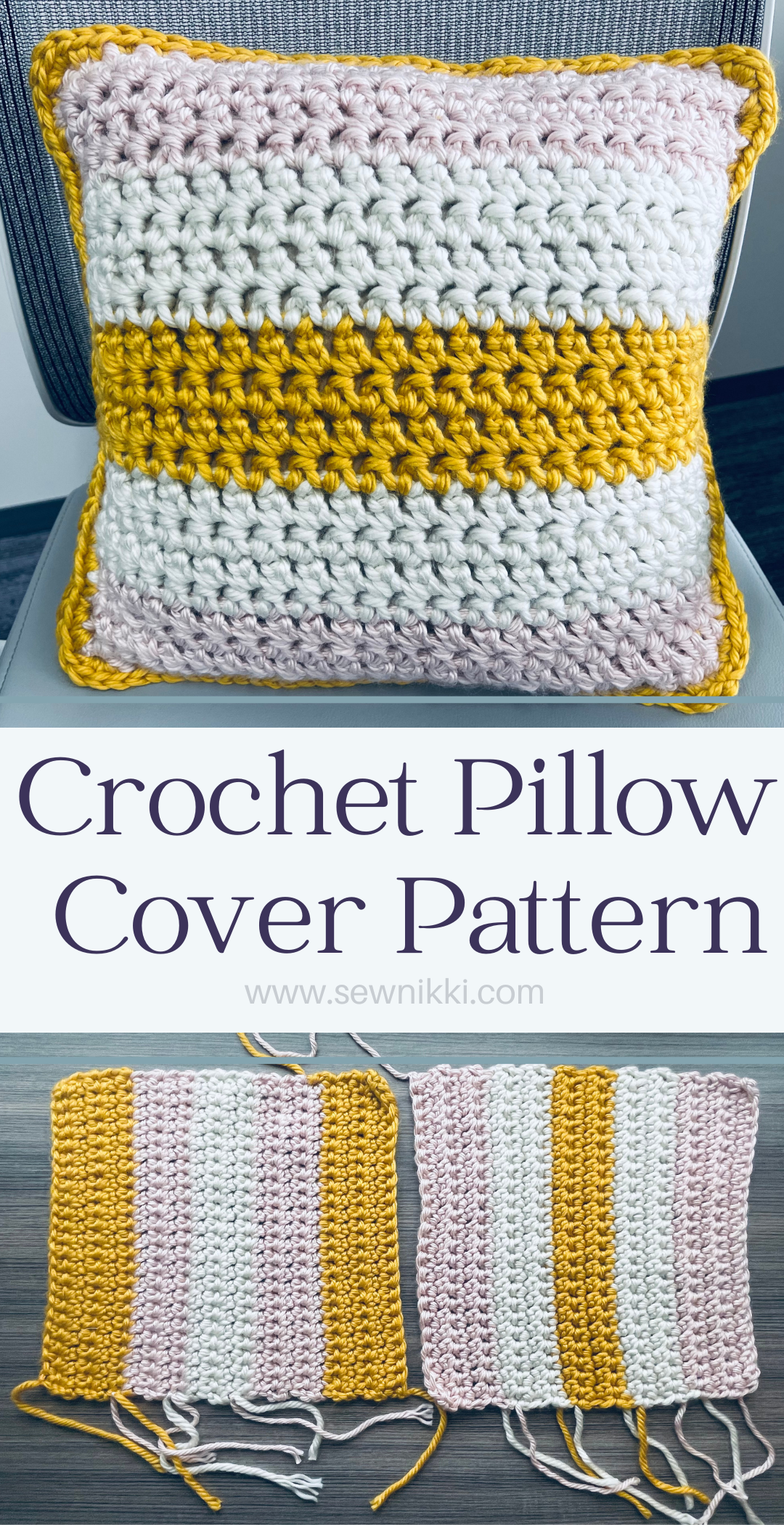 Modern Crochet Pillow Cover Pattern (Free and Easy) - Sew Nikki