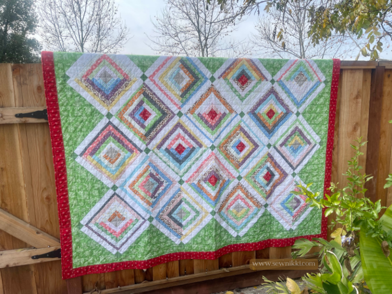 Log Cabin Quilt Pattern - On Point Scrappy Blocks - Sew Nikki