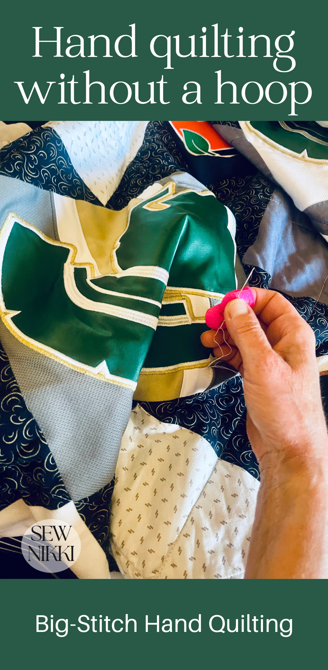 How to Hand Quilt Without a Hoop - Quilting Tutorial - Sew Nikki