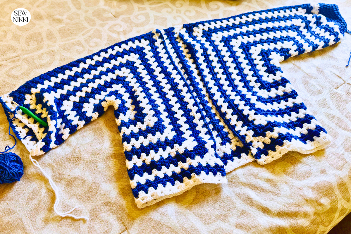 Easy Granny Hexagon Cardigan Crochet Pattern (Free) - Sew Nikki