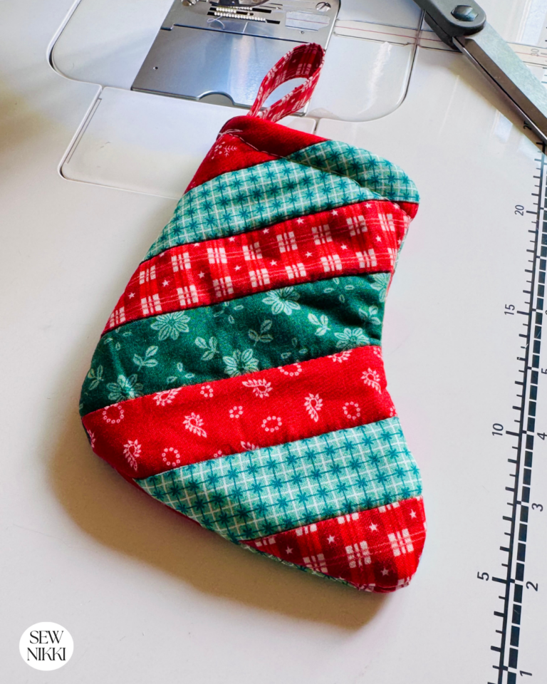 Tiny Quilted Christmas Stocking Sewing Pattern And Tutorial Sew Nikki