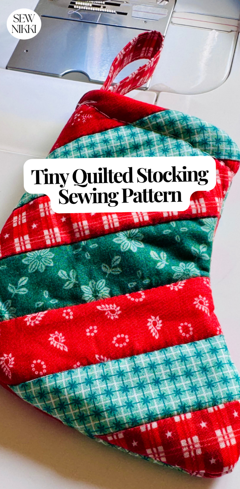 Tiny Quilted Christmas Stocking Sewing Pattern and Tutorial - Sew Nikki